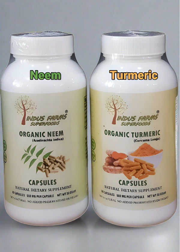Turmeric and Neem Powder Capsules Bundle | Indus Farms – IndusFarms.au