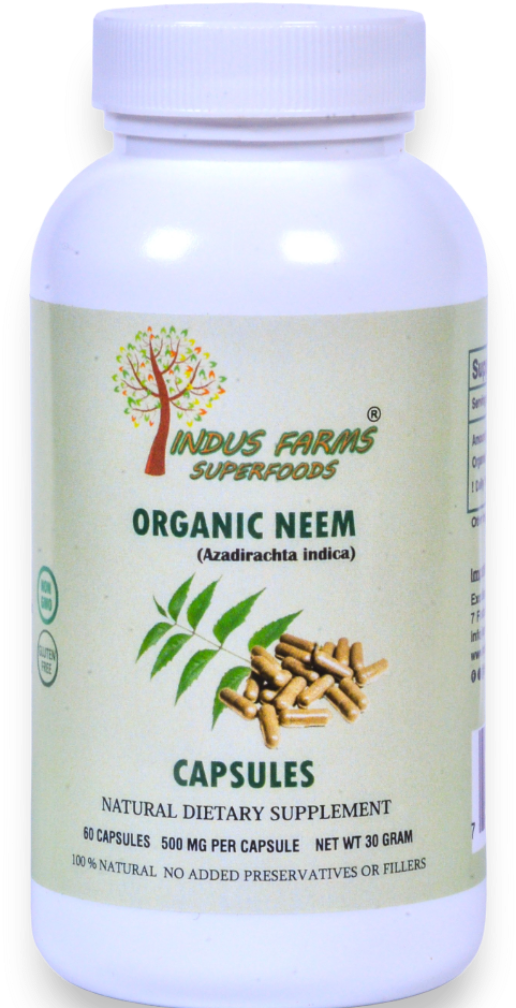 Neem Leaf Powder Capsules Organic | Indus Farms – IndusFarms.au